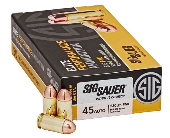 Sig Sauer .45 ACP Elite 230 Grain – (Box of 50)